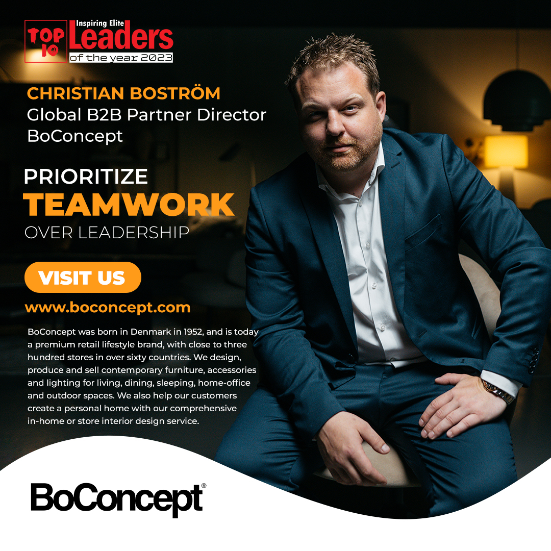 Christian Boström, Global B2B Partner Director of BoConcept, Top 10 Inspiring Elite Leaders of ...