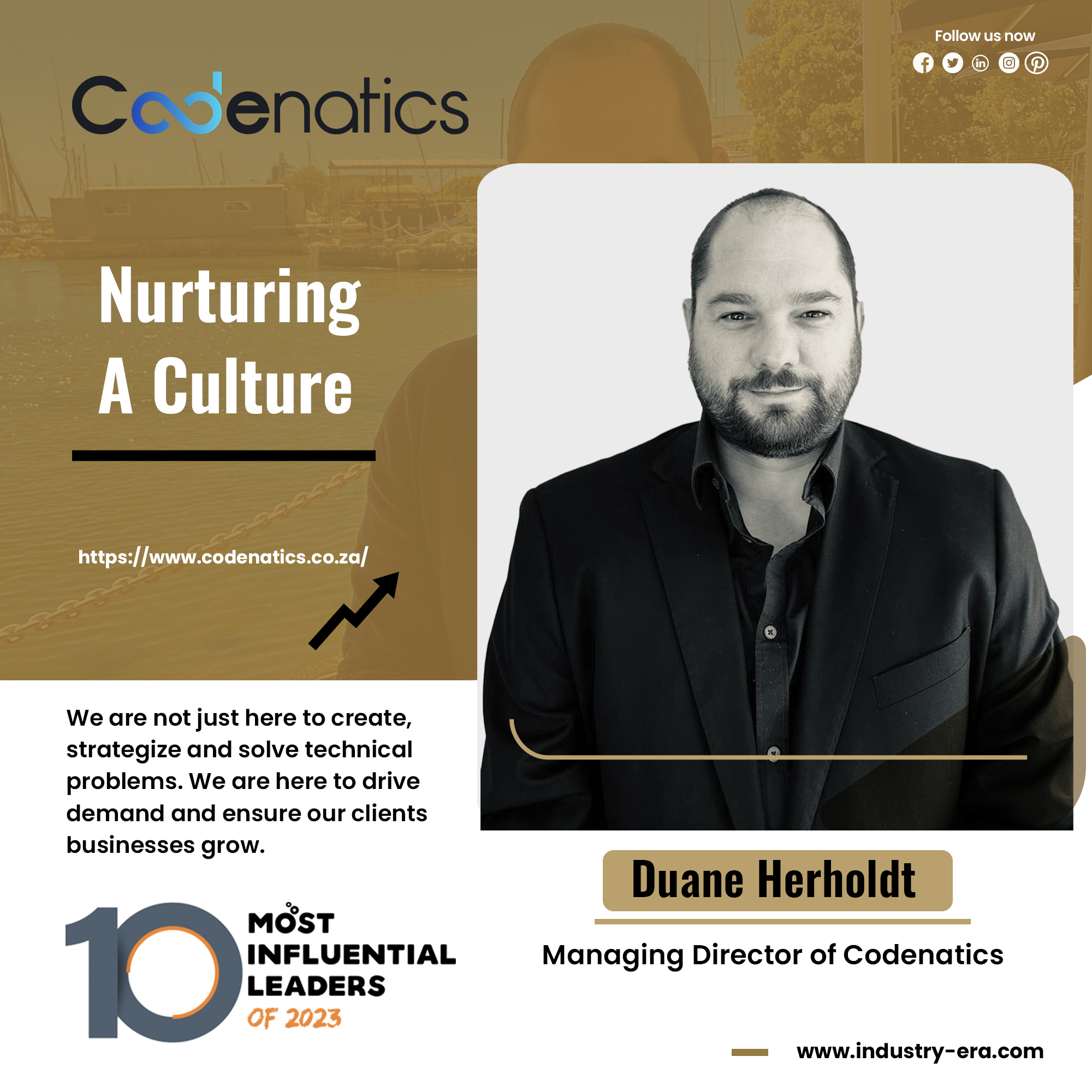 Duane Herholdt, Managing Director of Codenatics, Top 10 Influential Leaders of 2023 | Industry Era