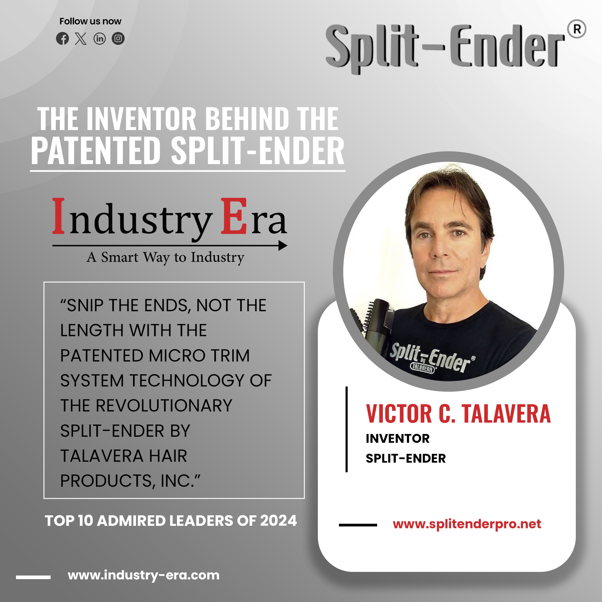Victor C. Talavera, Inventor of Split-Ender, Top 10 Admired Leaders of ...